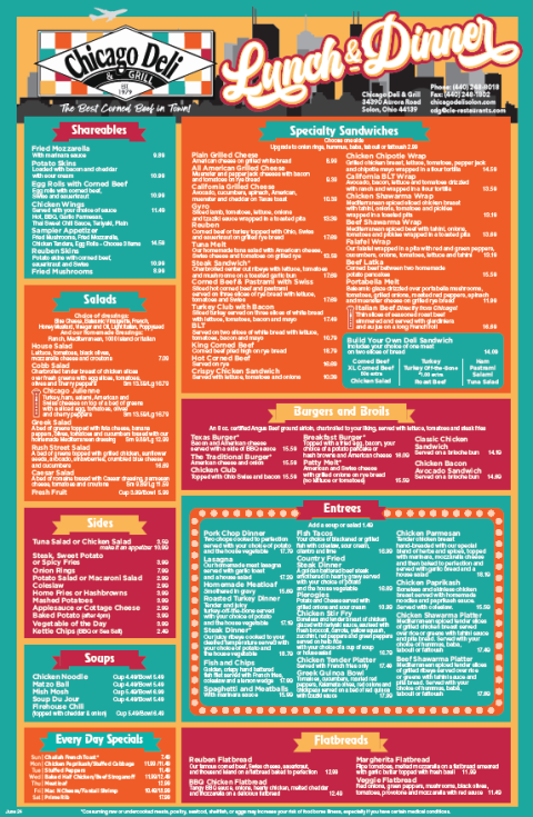 Menu | Chicago Deli